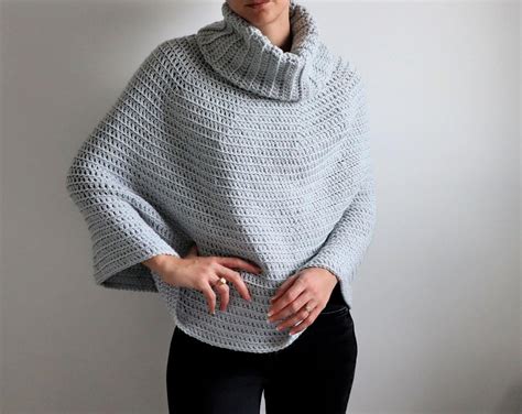 Cowl Neck Capelet Crochet Poncho Pattern The Snugglery