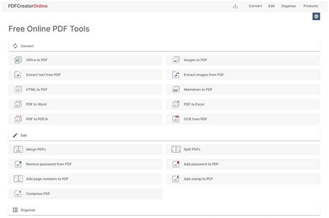 Pdfforge 免費線上 Pdf 工具集，整合轉檔、編輯和組織 20 種功能