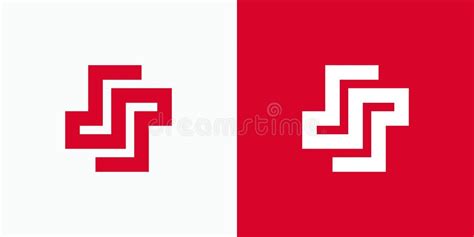 Rectangular Block Double Letter S Initial Vector Logo Design In Modern Simple Clean Abstract