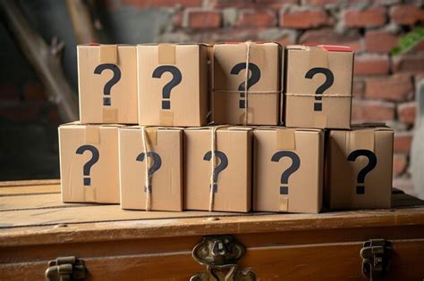 Premium Photo Mysterious Boxes With Question Marks