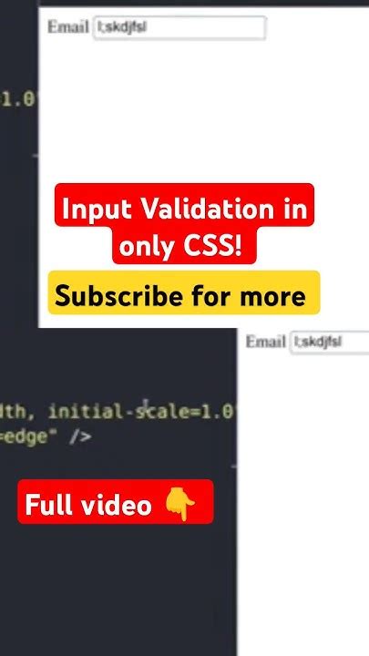 Validate Input Only Using Css Coding Html Css Formvalidation