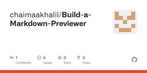Github Chaimaakhalilbuild A Markdown Previewer