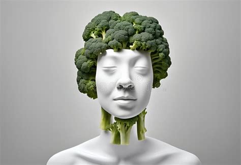 Modern Broccoli Head Sculpture With Clean Design Stock Illustration Illustration Of Intricate