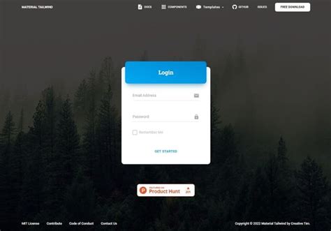 Material Tailwind Kit React Free Starter