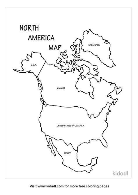 Coloring Map Of North America Coloring Pages