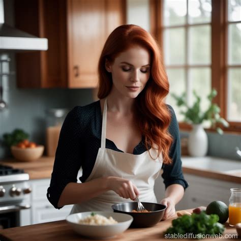Redhead Cooking In Kesler Tran Style Stable Diffusion Online
