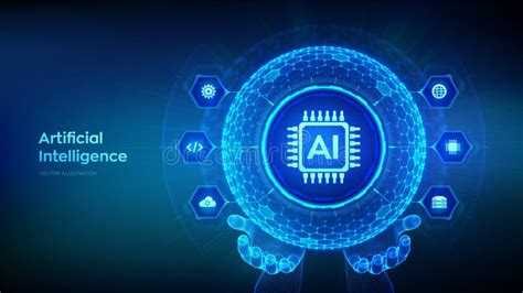 Ai Artificial Intelligence In The Shape Of Sphere With Hexagon Grid