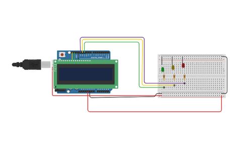 Circuit Design Traffic Light System Auto Tinkercad