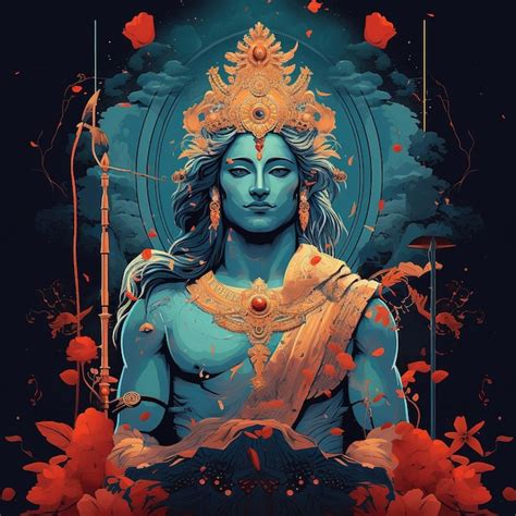 Premium Ai Image Hindu God Sri Rama With Bow And Arrows Shree Ram