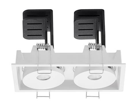 Triple Adjustable Rectangle Recessed Lollo Grille Spot Down Lights