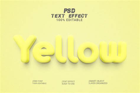 Yellow 3d Text Effect Psd File
