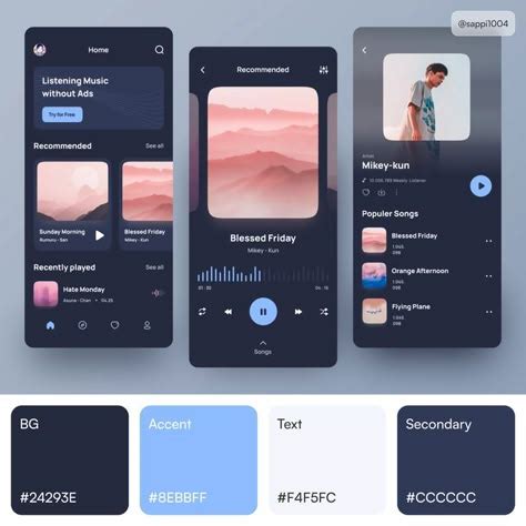 Dark Theme Color Palette