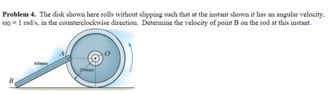 Solved The Disk Shown Here Rolls Without Slipping Such That