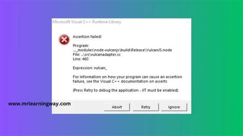 Fix Microsoft Visual C Assertion Failed Error In Windows 11