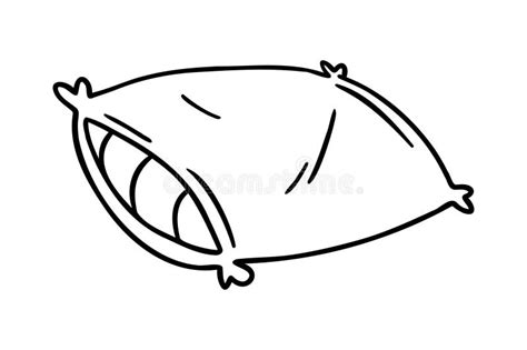 Pillow Icon Doodle Hand Drawn Outline Pillow Line Drawing Clipart Symbol Stock Illustration