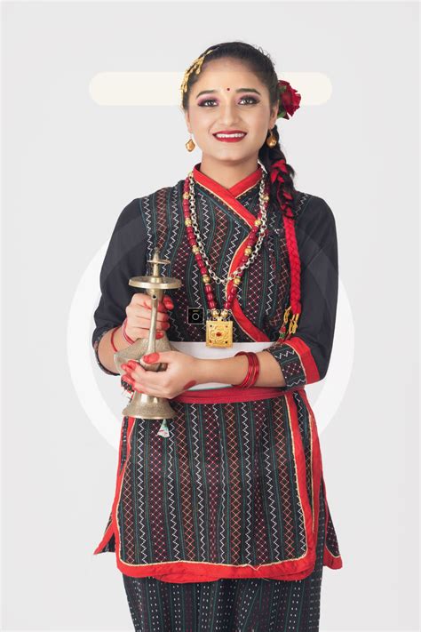 A Smiling Newari Girl Holding A Traditional Newari Brass Vessels Anti Photos Nepal