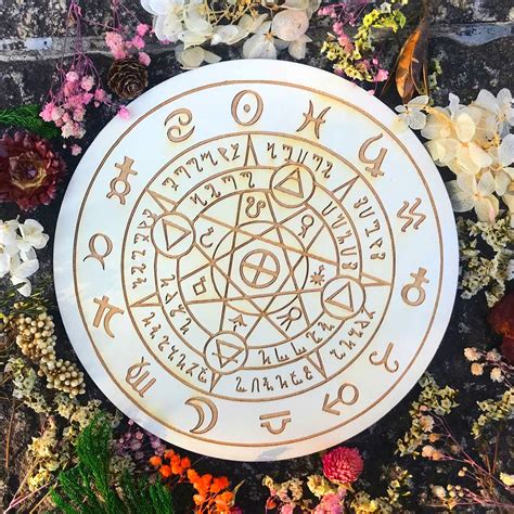 Buy OKDOKEY 7 8 Mandala Witches Runes Wood Engraved Board Zodiac