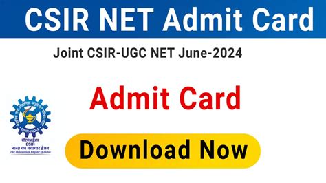 Csir Net Admit Card 2025 Nta Download Link Out