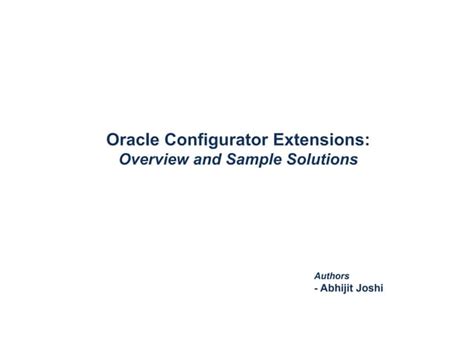60036363 Oracle Configurator Extensionsppt