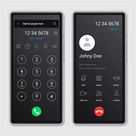 Free Vector Realistic Phone Call Screen Interface Illustration