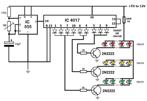 Traffic Light Using 4017 And 555 ~ Mousa Simple Projects