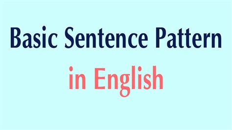Basic Sentence Patterns Customsapje