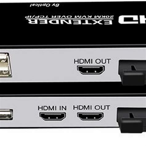 20km Hdmi Fiber Kvm Extender Tcp Ip Over Sc Fiber Cable Usb 2 0 Kvm Control With Loop Out Ir