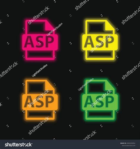 Asp File Format Symbol Four Color Stock Vector Royalty Free Shutterstock