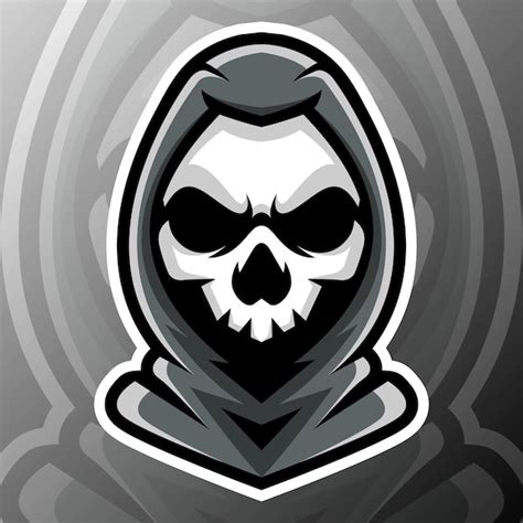 Esport 로고 스타일의 해골 깡패 그림 프리미엄 벡터