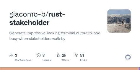 Github Giacomo Brust Stakeholder Generate Impressive Looking Terminal Output To Look Busy