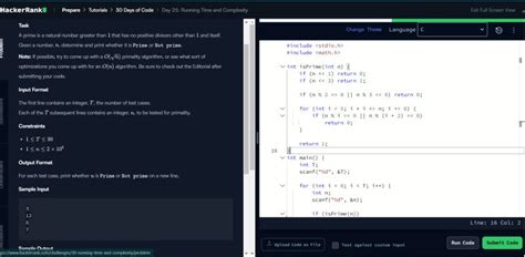 Day 25 Of Hackerrank Running Time And Complexity Vinoth D Posted