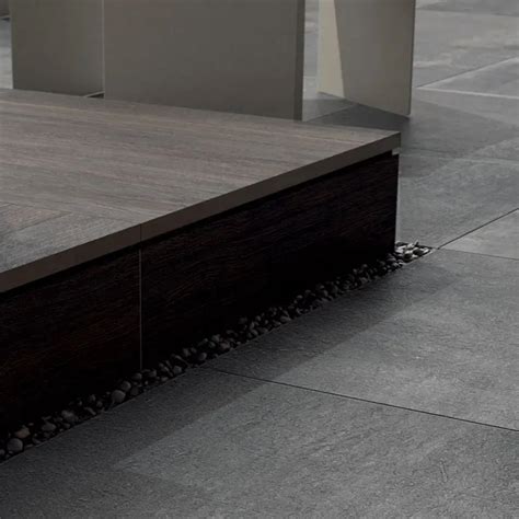 Sand Stone Very Dark Grey Ceramic Floor Tile 600 X 600mm