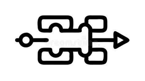 Flowchart Or Process Diagram Icon Stages And Arrow Direction Vector