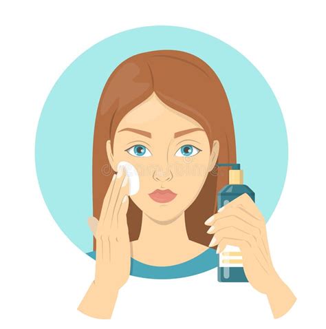 Woman Applying A Sunscreen For Perfect Makeup Stock Vector