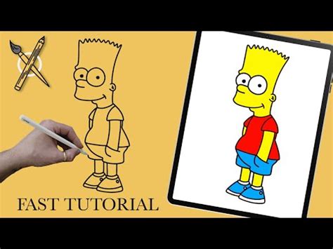 HOW TO DRAW BART SIMPSON FROM THE SIMPSONS EASY STEP BY STEP TUTORIAL FAST SPEED DRAWING YouTube