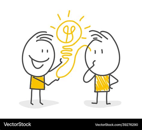 Stick Figures Idea Sharing Royalty Free Vector Image