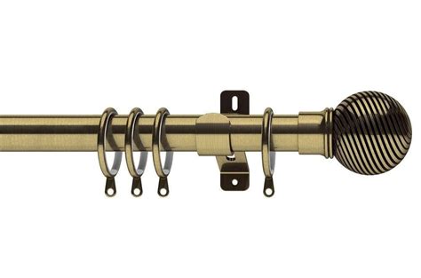 Swish 28mm Elements Curzon Antique Brass Metal Curtain Pole
