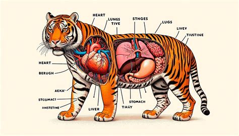 A Drawing Of A Tigers Stomach Showing The Anatomy Of A Human Heart