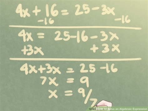 How To Solve An Algebraic Expression Steps With Pictures