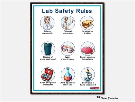 Chemistry Classroom Poster Science Poster Lab Safety Rules For Middle And High School Science
