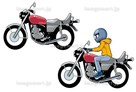 オートバイとライダーのイラスト2輪バイクヘルメットバイク乗る人 186148272 イメージマート
