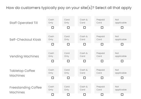 How Do I Add A Not Applicable Option To Each Statement Side By Side