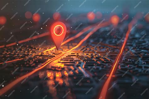 Digital Gps Location On Map With Pin Route Path Concept Premium Ai Generated Image