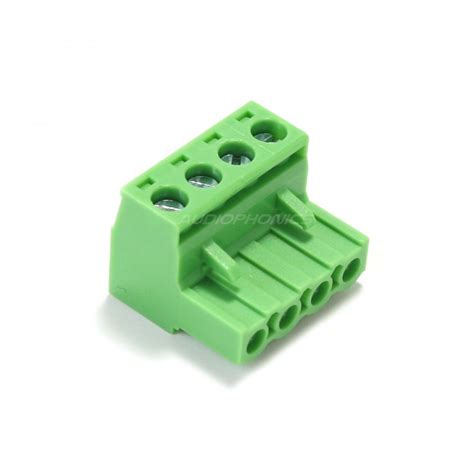 Terminal Block With Screws 4 Ways For Pcb Angled Angled 5 08mm Phoenix Audiophonics