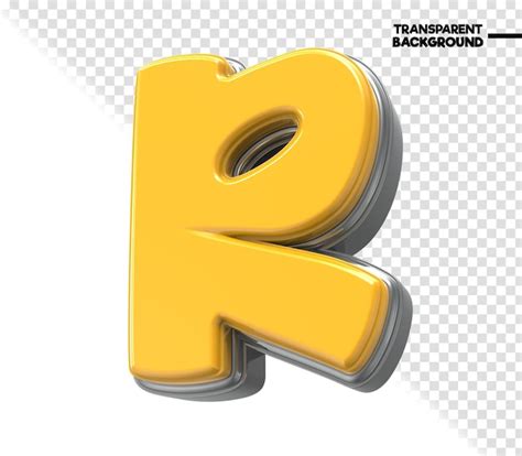 Premium Psd R Yellow Font 3d Rendering