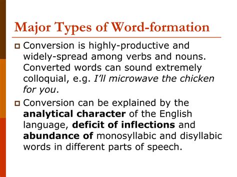 Word Formation Processes Types Of Forming Words General Issues Major Types Of Word Formation