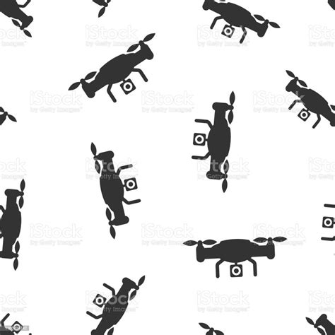 무인 항공기 쿼드로 콥터 아이콘 원활한 패턴 배경 흰색 격리 된 배경에 쿼드 콥터 카메라 벡터 그림입니다 헬리콥터 비행 비즈니스 개념입니다 Multicopter에 대한 스톡