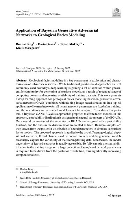 Pdf Application Of Bayesian Generative Adversarial Networks To