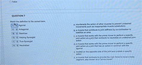 solved question 7match the definition to the correct