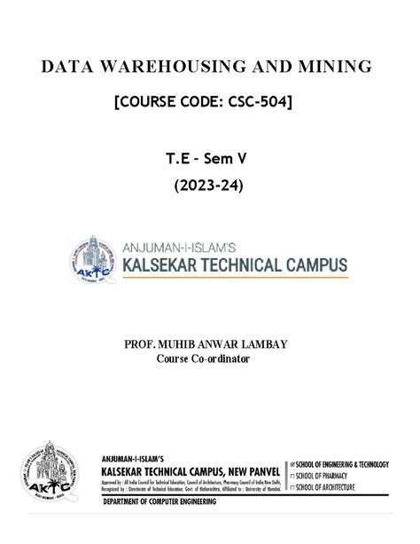 Dwm Intro 1 What Is A Data Warehouse Data Warehousing And Mining Course Code Csc 504 T